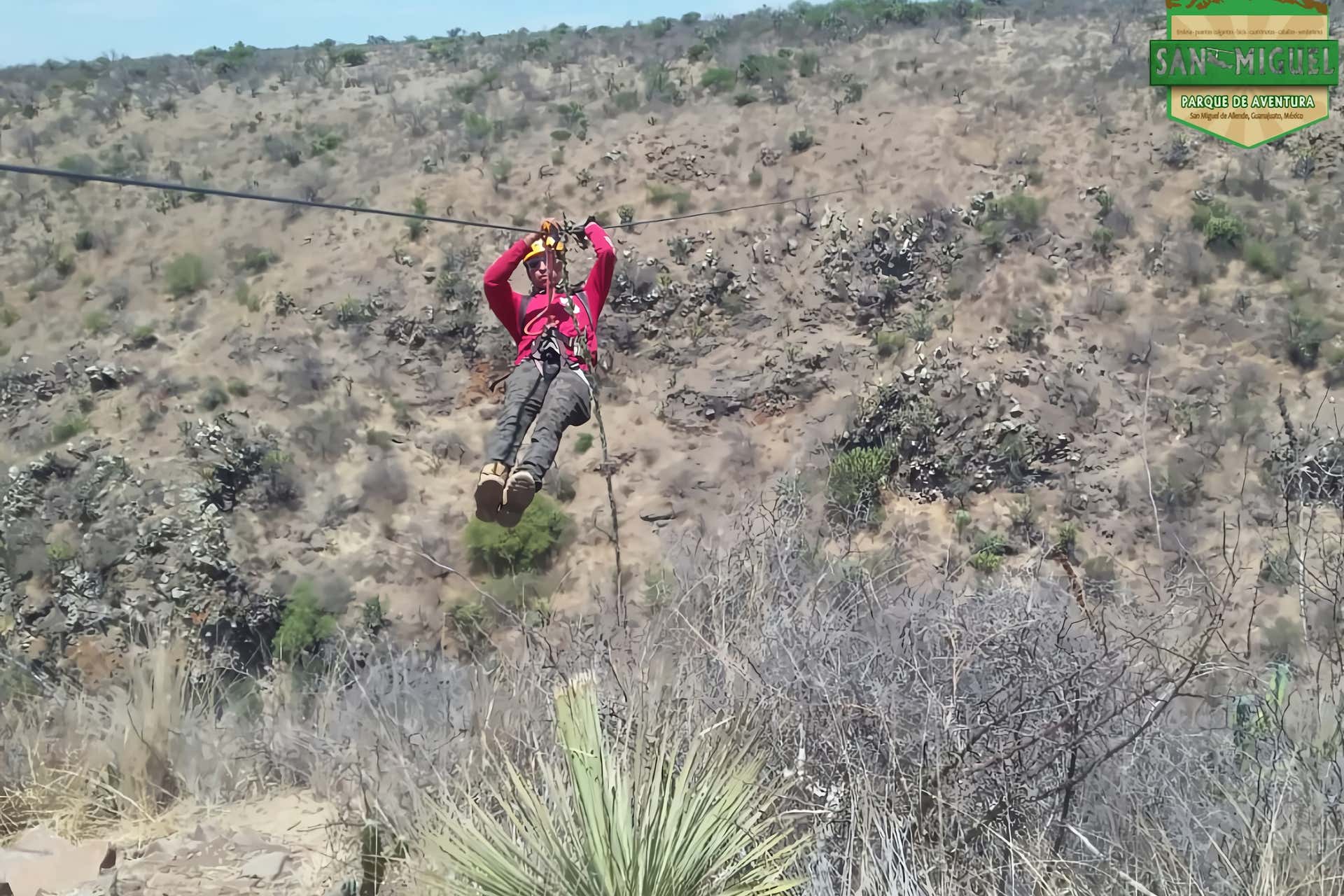 Tirolina en el Parque de Aventura San Miguel, San Miguel de Allende