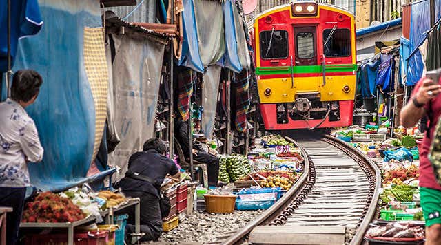 Mercado do Trem Mae Klong - Como chegar saindo de Bangkok